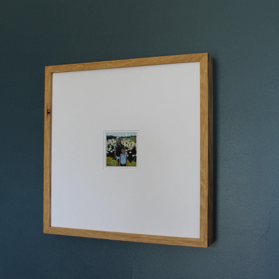 Square Instant Film White Oak Frame, Minimalist Wall Hanging Frame for ...