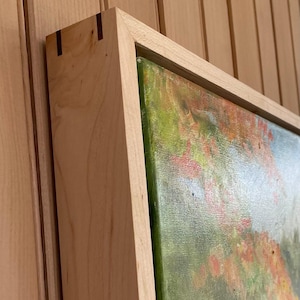 Natural Wood Floating Frame, Available in Maple, Walnut, Cherry, and White Oak, Floater Display ...