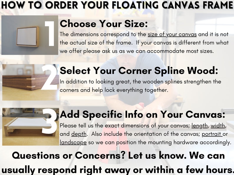 Natural Wood Floating Frame Available in Maple Walnut - Etsy