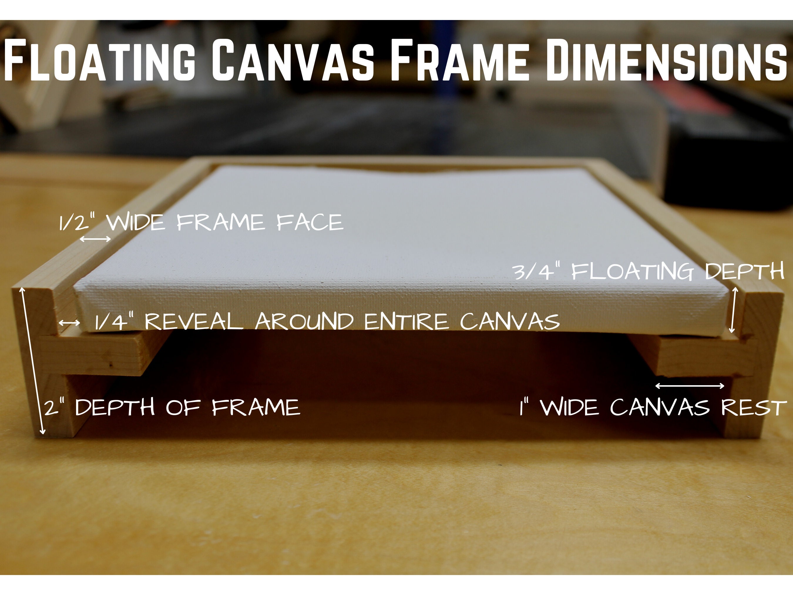 Natural Wood Floating Frame Available in Maple Walnut - Etsy