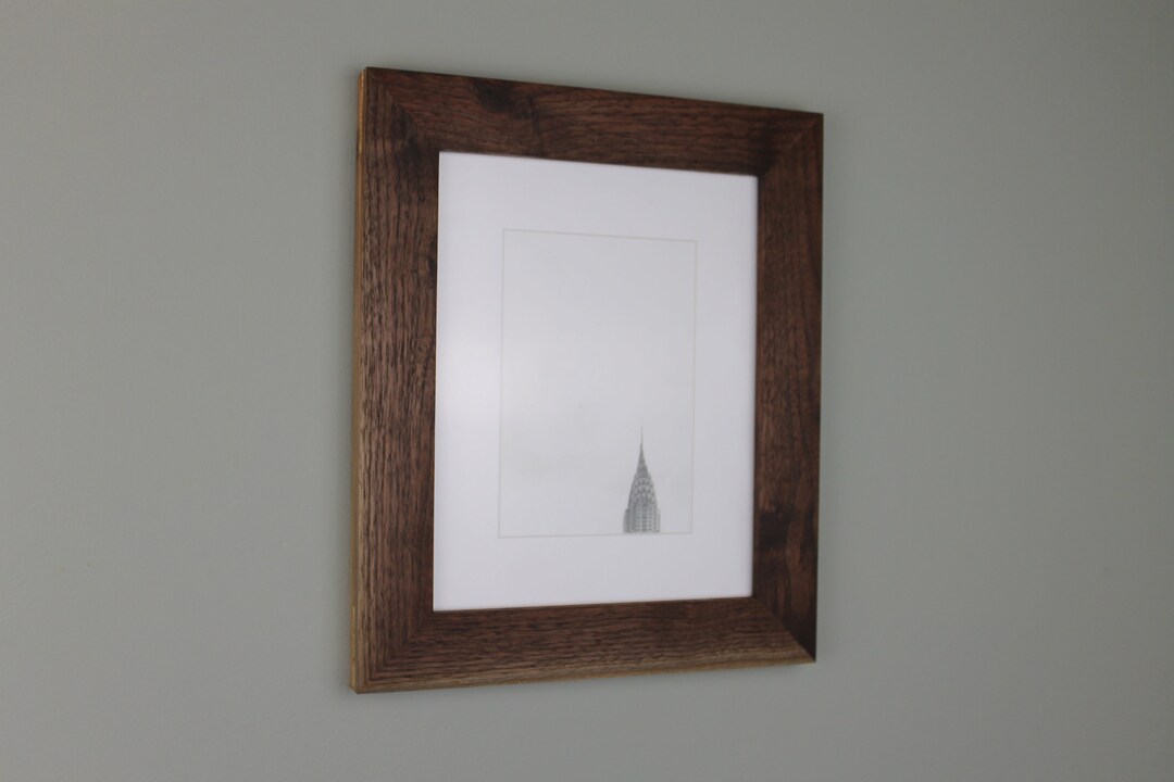 Walnut Modern Wood Picture Frame, Solid Hardwood Display for Photos ...