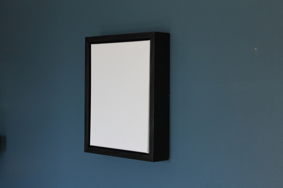 Black Oak Floating Canvas Frame, White Oak Floater Frame Stained Black ...
