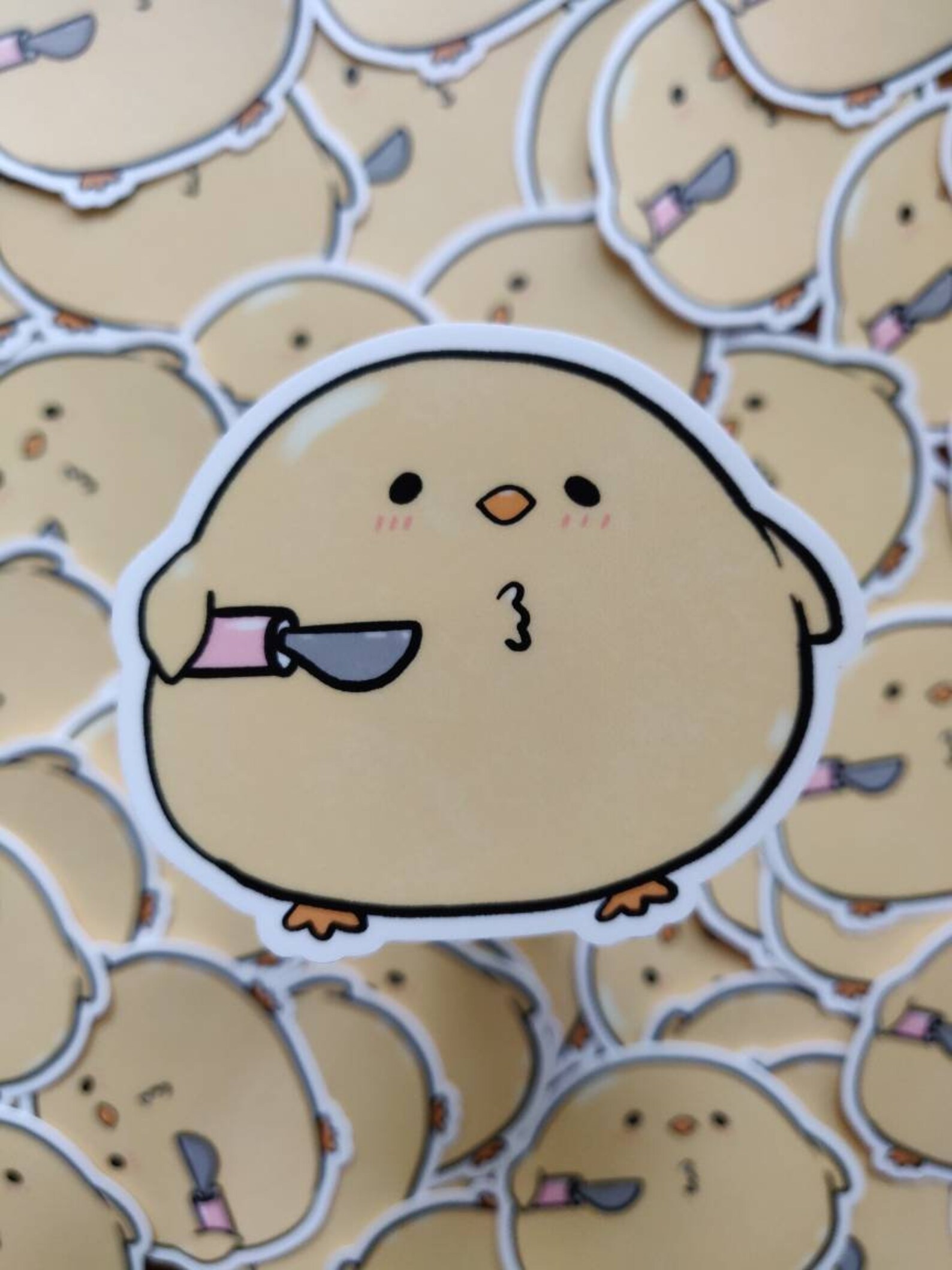 Meme Bird With Knife Sticker Decal waterproof Funny Kawaii - Etsy Canada