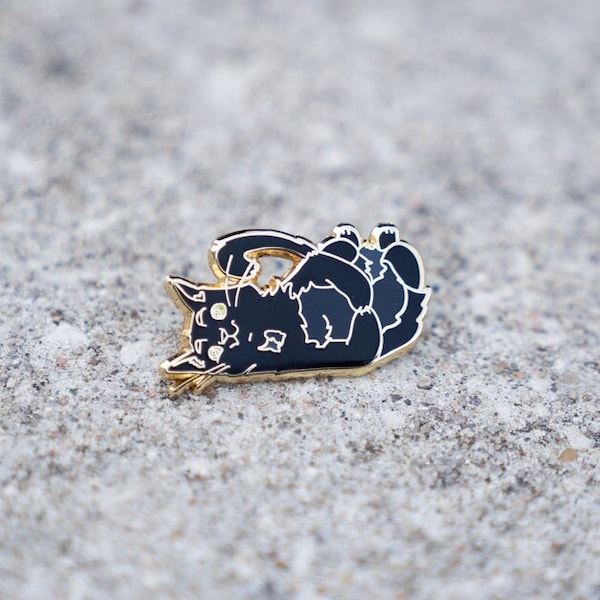 Black Cat Enamel Pin - Etsy