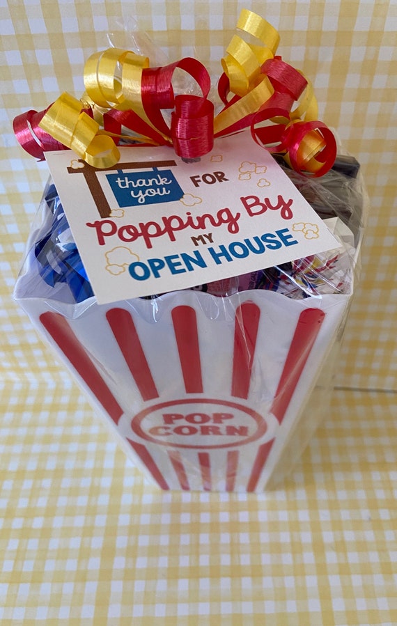 Realtor Open House Popcorn Favor thanks for Popping by My - Etsy