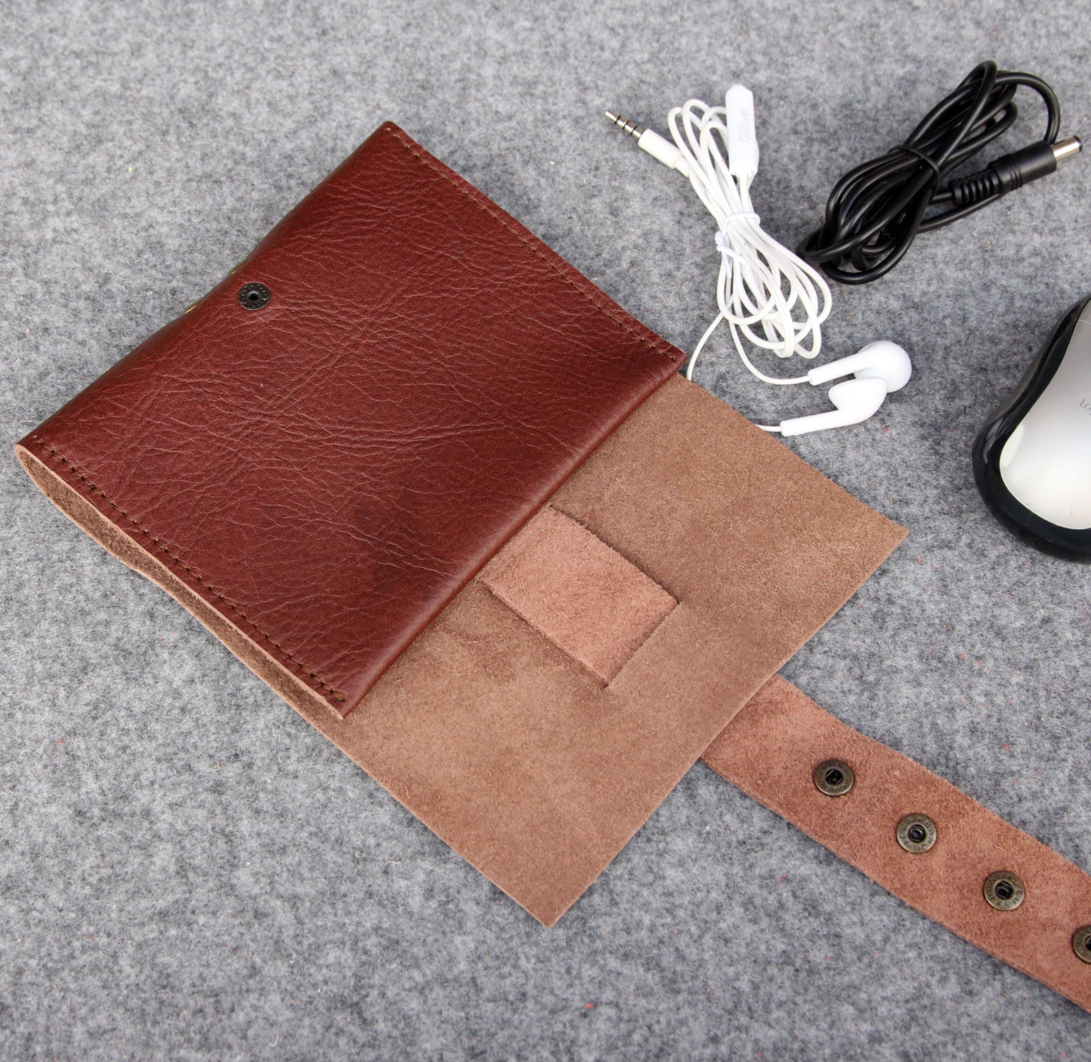 Cable Organizer Leather Cord Organizer With Pocket Travel - Etsy