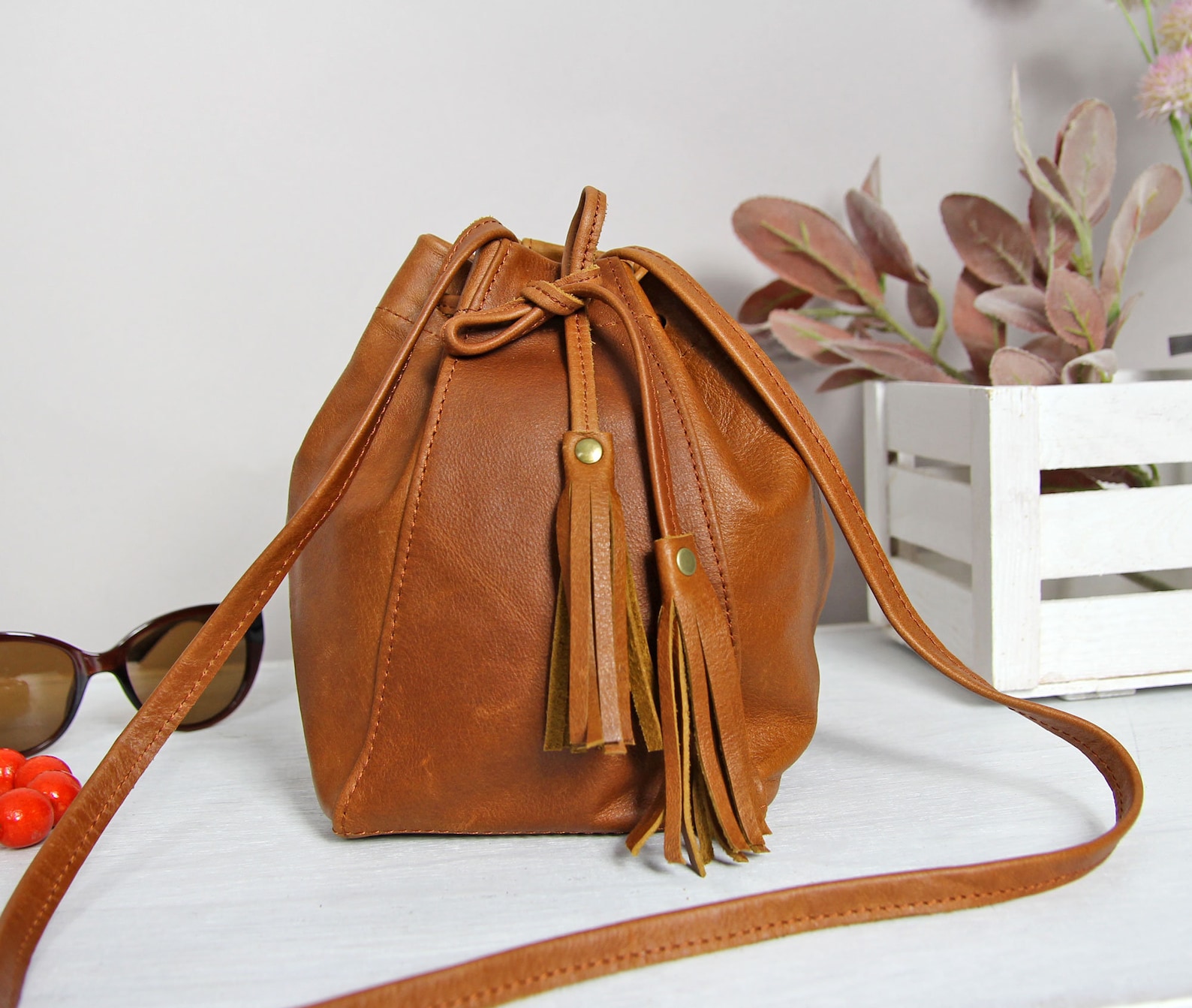 Crossbody Bucket Bag Drawstring Bag Shoulder Purse Small - Etsy