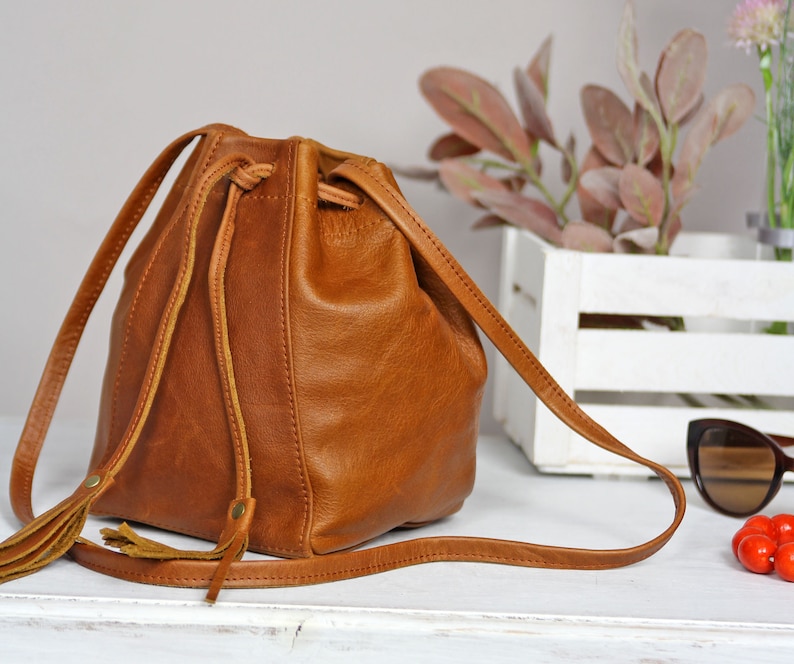 Crossbody Bucket Bag Drawstring Bag Shoulder Purse Small | Etsy