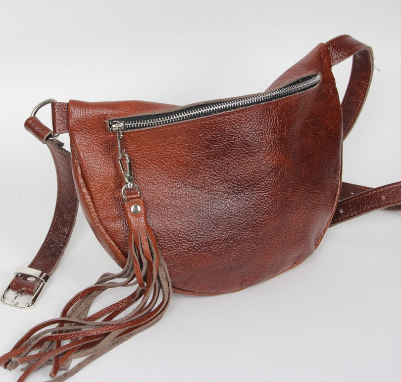 Cognac Brown Fanny Pack Larde Fanny Pack for Woman Waist - Etsy