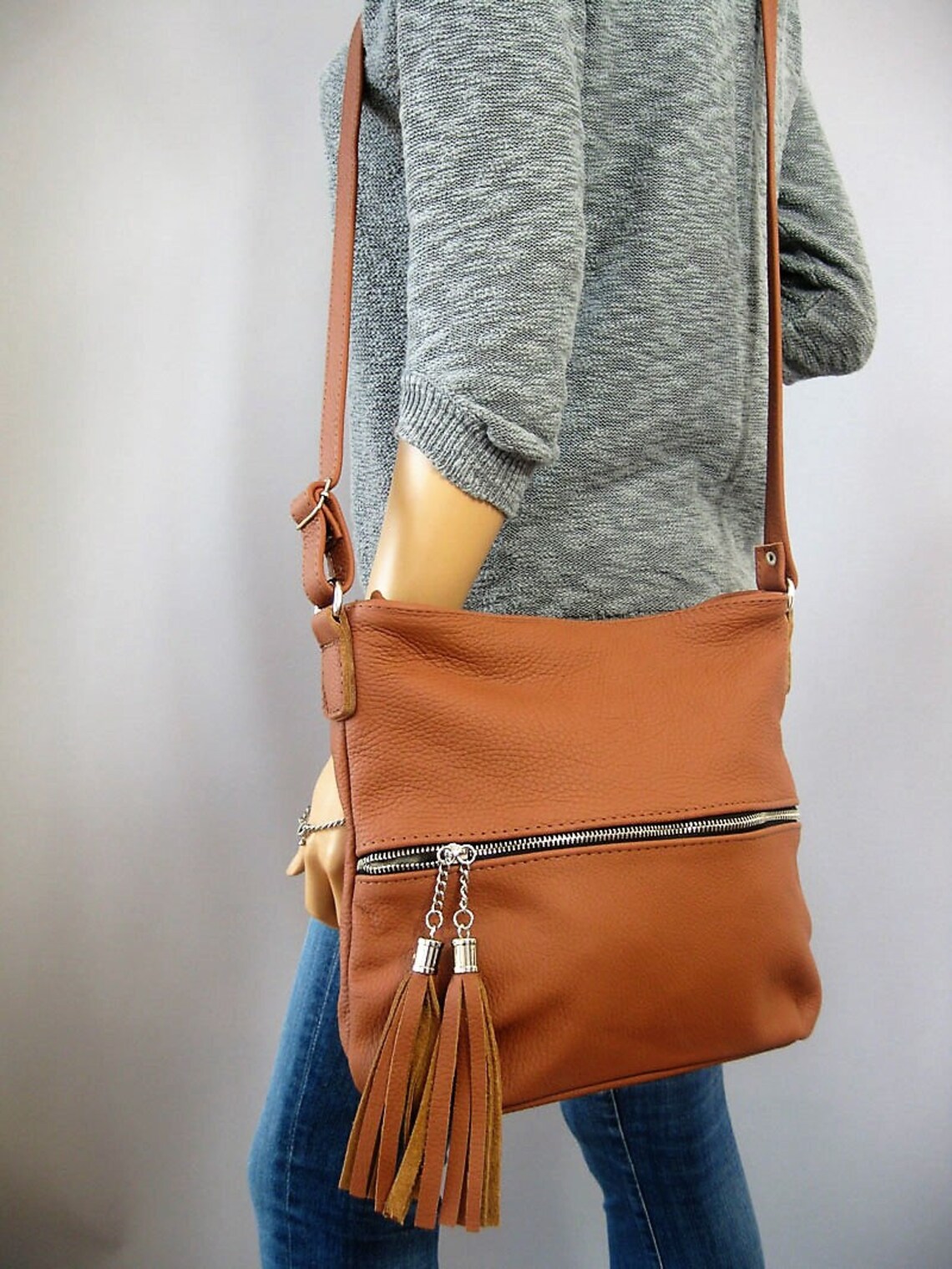 Crossbody Purse Bag With Zipper and Outside Pocket Casual Easy - Etsy