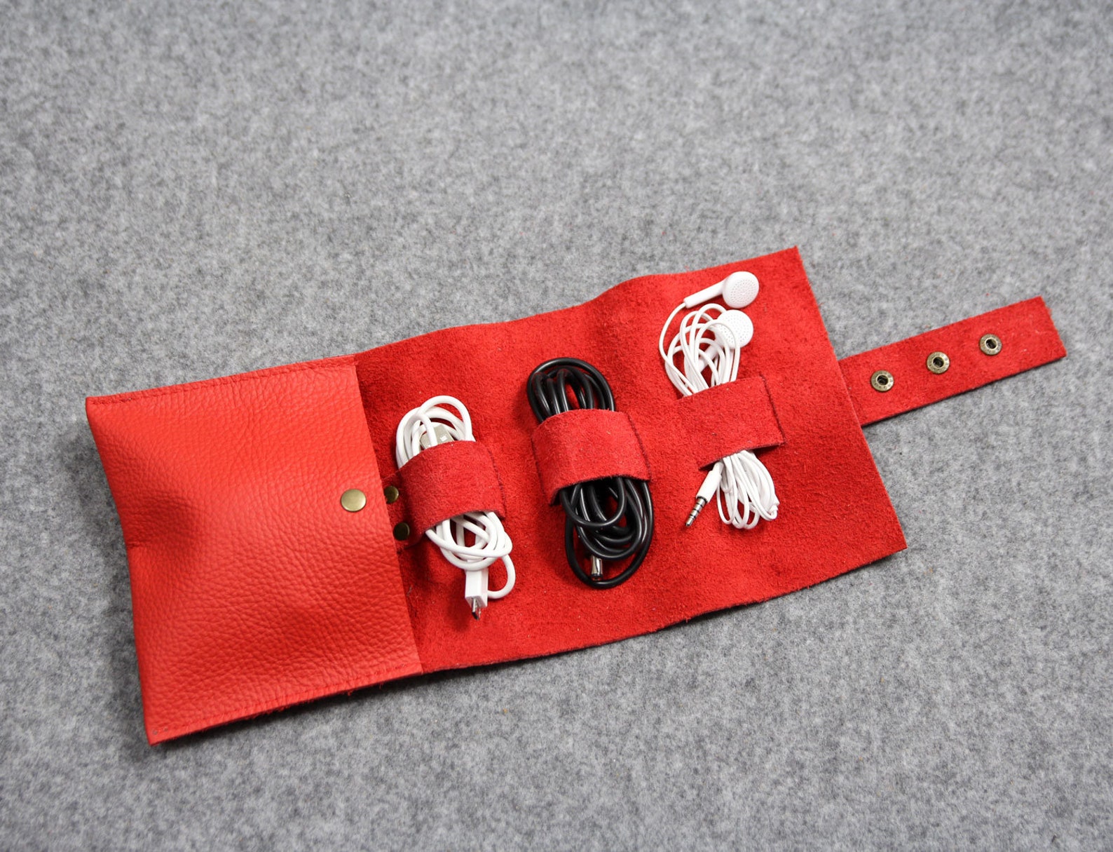 Leather Cord Keeper Cable Case Leather Case Pouch for Cord - Etsy