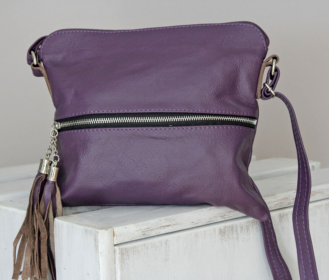 Big Sale. Purple CROSSBODY BAG , Purple Leather Crossbody Bag, Cross ...