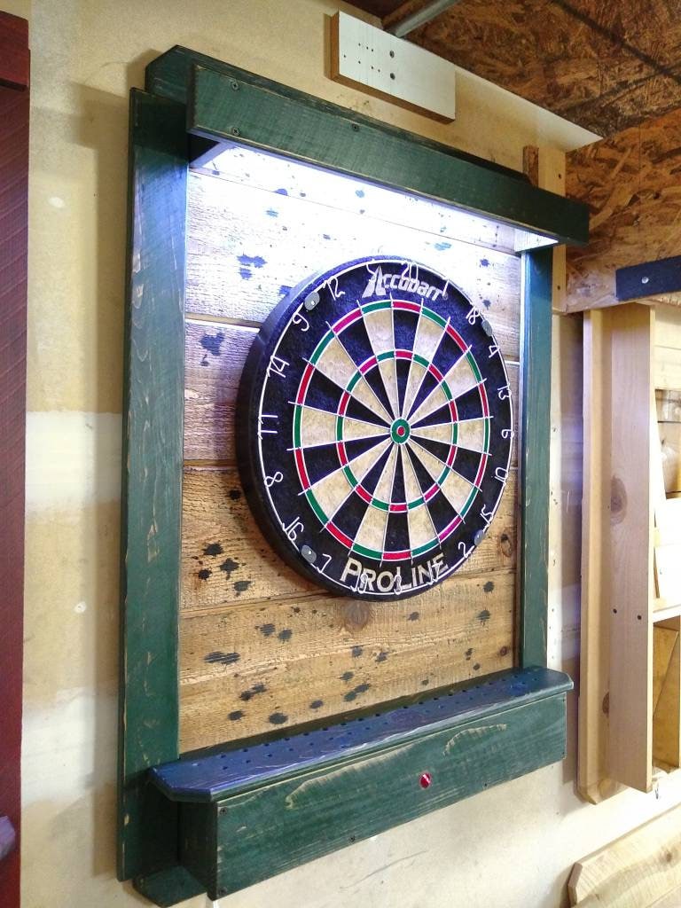 Dartboard cabinet LED Lights Laser line Wi-Fi Voice/App | Etsy