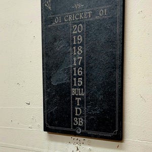 Darts Scoreboard - Cricket Scoreboard - Slate Chalkboard -12"x7.5" - Etsy