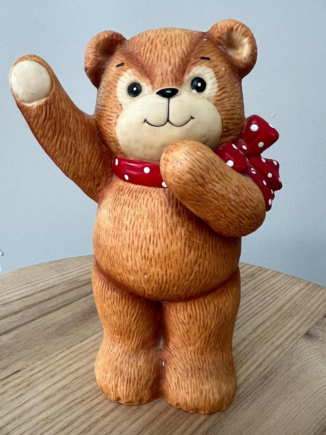 Vintage Enesco Teddy Bear Coin Bank 1981 - Etsy