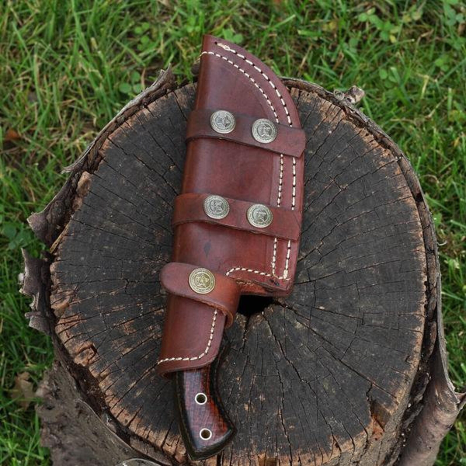 LULAMAE Handmade Tracker Knife with Genuine Leather Sheath - Etsy