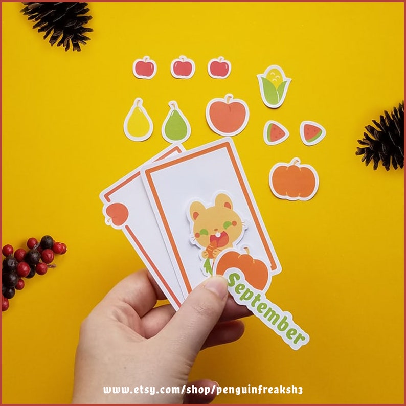 Kawaii-cute September Harvest Bullet Journal and Planner Sticker Pack ...