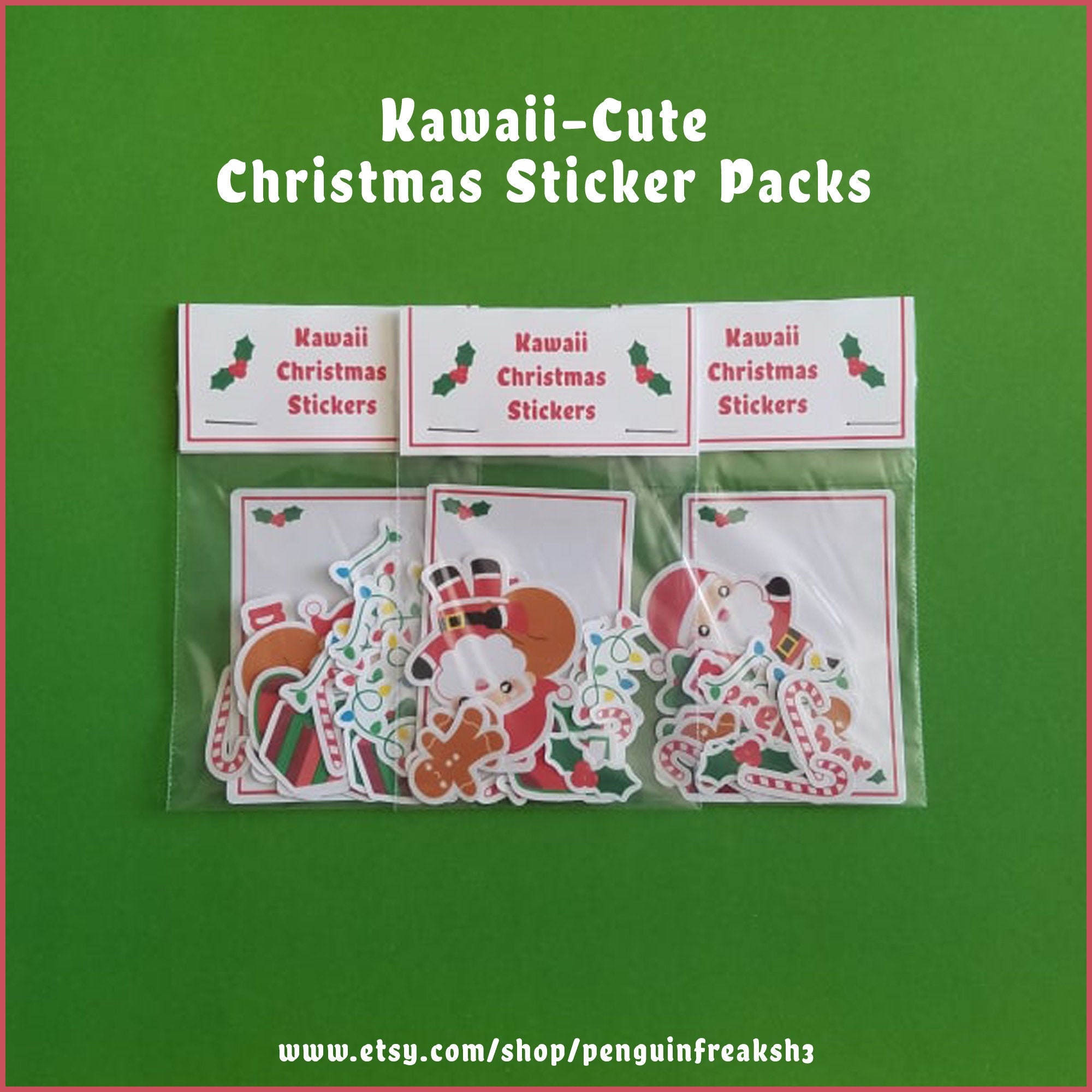 Kawaii Cute Christmas Sticker Packs for Bullet Journals, Planners and ...