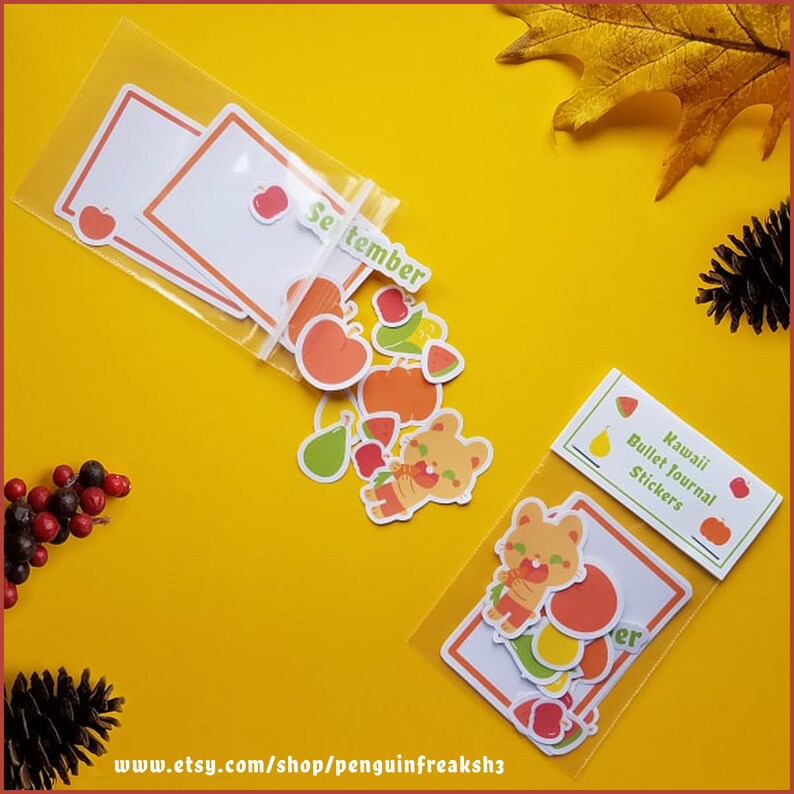 Kawaii-cute September Harvest Bullet Journal and Planner Sticker Pack ...