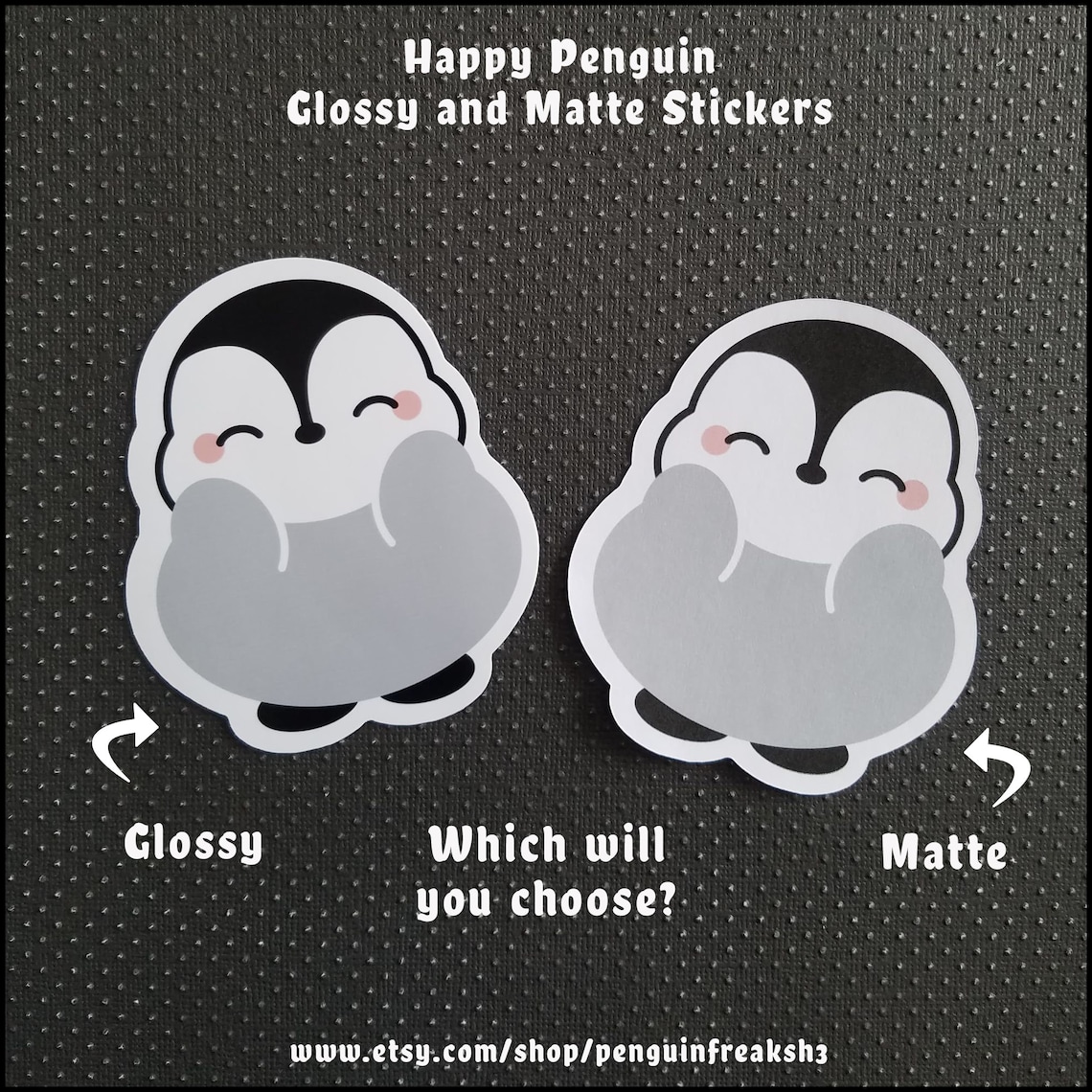 Kawaii Cute Happy Penguin Matte or Glossy Stickers Adorable - Etsy