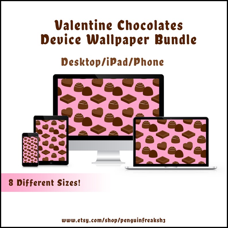 Valentine Chocolates Wallpaper Background Bundle for Desktop, Phone ...