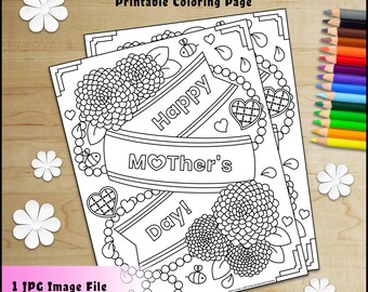 Printable Mother's Day Mom/mum Bee Coloring Pages - Etsy