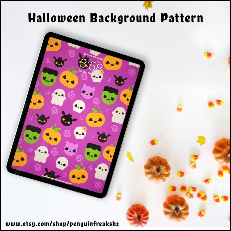 Halloween Device Background Wallpaper Digital Bundle for Desktop, Phone ...