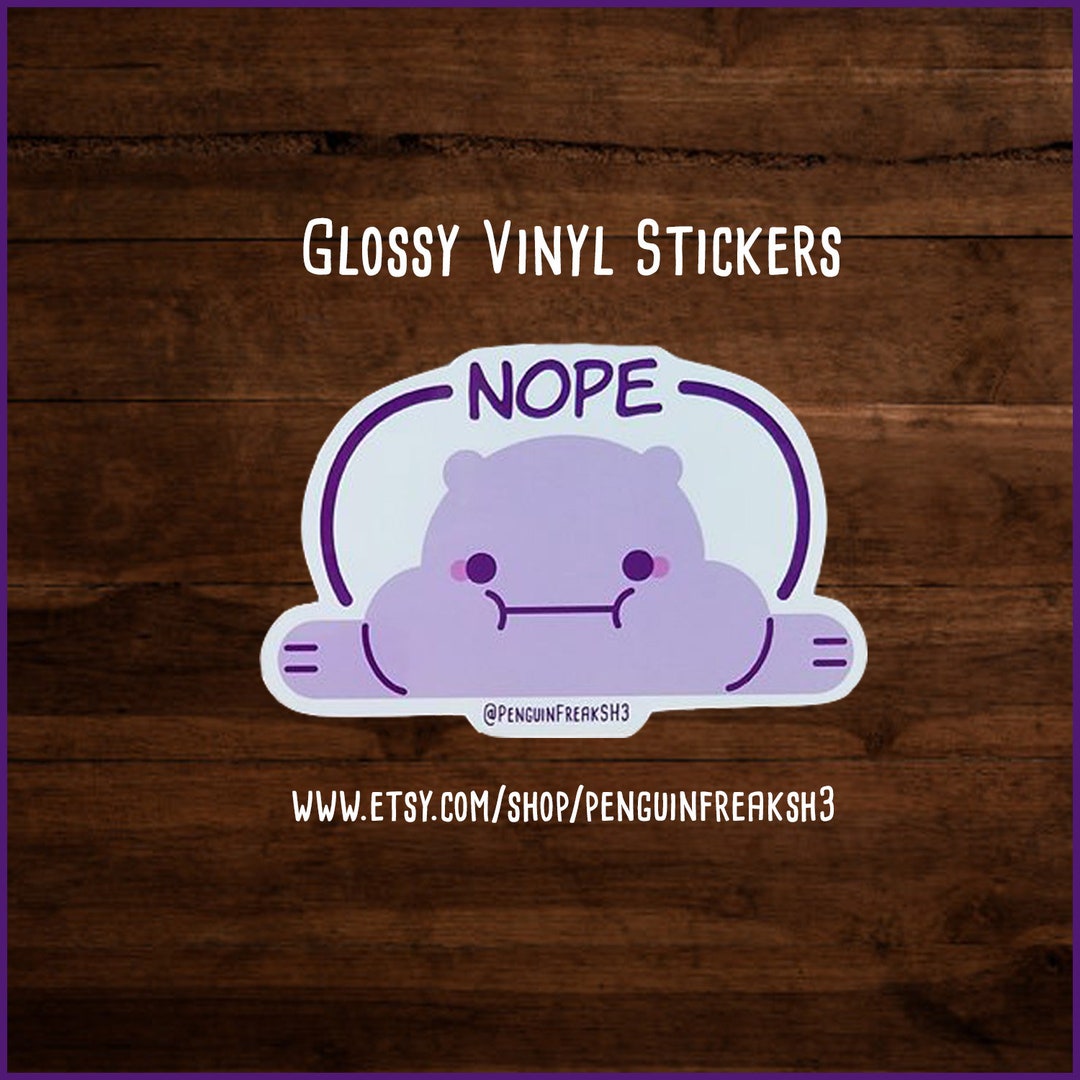 Glossy Vinyl Water Resistant Purple "nope" Stickers - Etsy