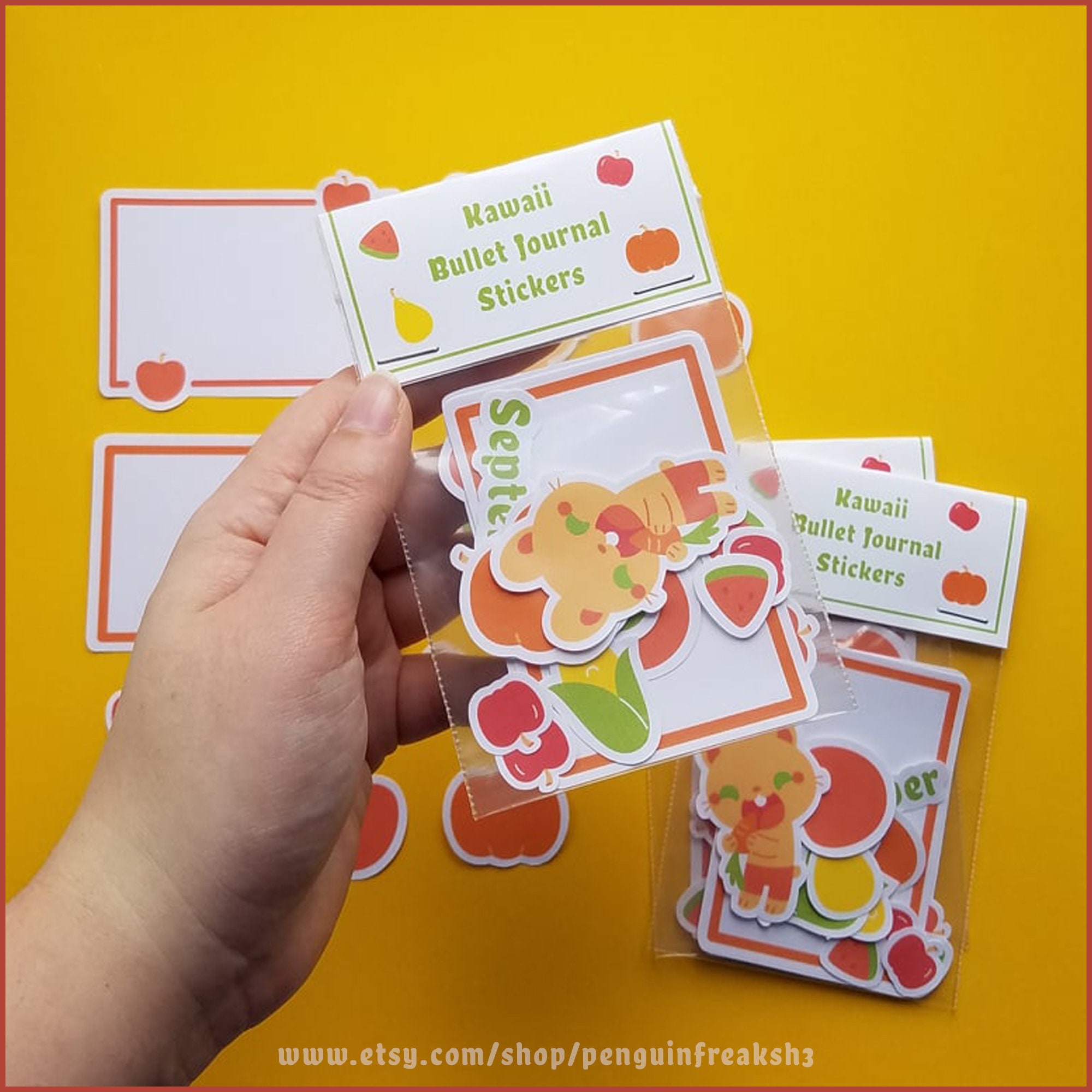 Kawaii-cute September Harvest Bullet Journal and Planner Sticker Pack ...