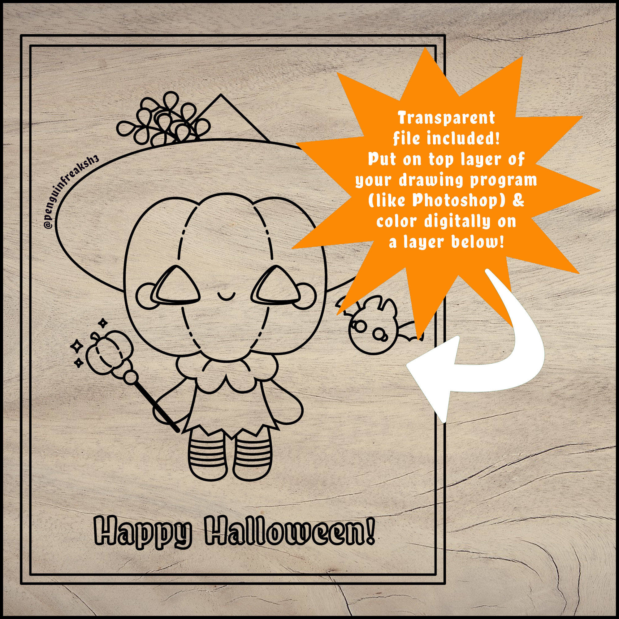 Kawaii Creepy Cute Pumpkin Witch Halloween Coloring Page Kids - Etsy
