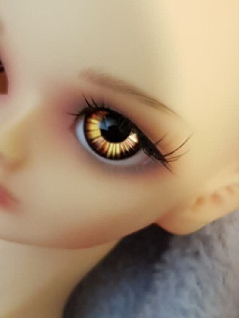 Doll Eyes Gold & Black Style 8mm 10mm 12mm 14mm 16mm 18mm 20mm 22mm ...