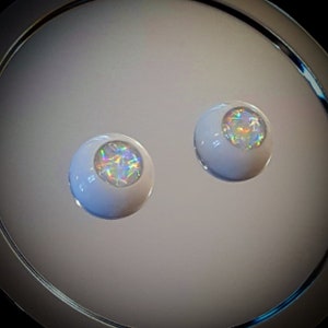 Doll Eyes Holo Holographic Silver Rainbow 8mm 10mm 12mm 14mm 16mm 18mm ...