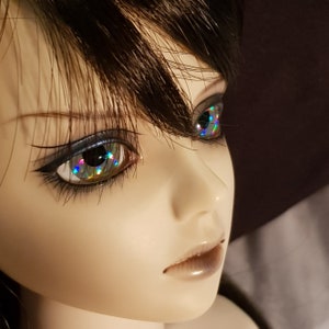 Doll Eyes Holo Holographic Silver Rainbow 8mm 10mm 12mm 14mm 16mm 18mm ...