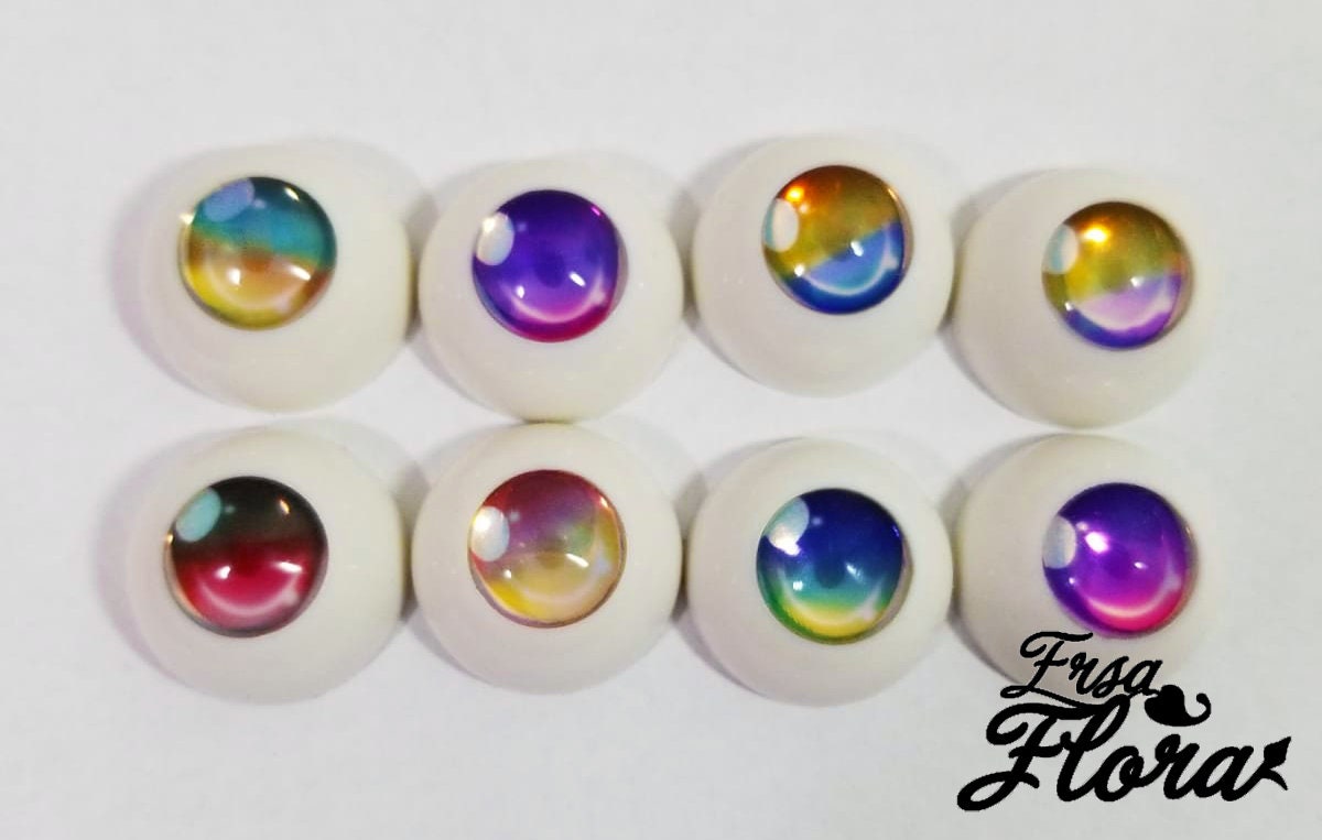 Doll Eyes Blue Green & Yellow Gradient Iridescent 8mm 10mm 12mm 14mm ...