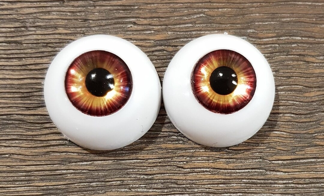 Doll Eyes Burgundy and Gold Burst Style 8mm 10mm 12mm 14mm 16mm 18mm ...