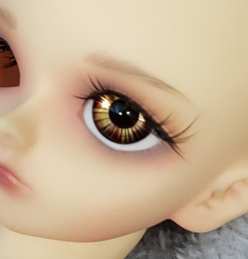 Doll Eyes Gold & Black Style 8mm 10mm 12mm 14mm 16mm 18mm 20mm 22mm ...