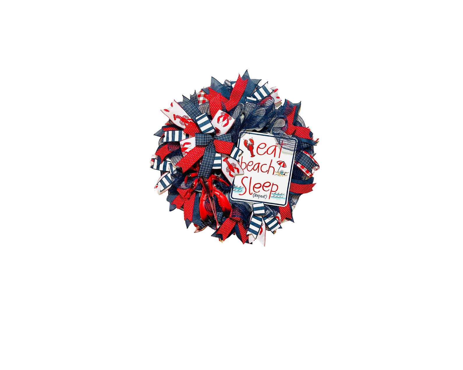 Lobster Beach Summer Wreath Cape Cod Front Door Decor - Etsy