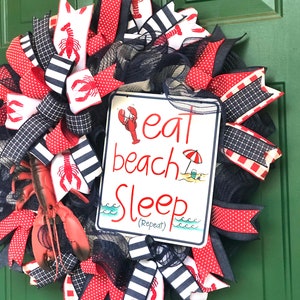 Lobster Beach Summer Wreath Cape Cod Front Door Decor | Etsy