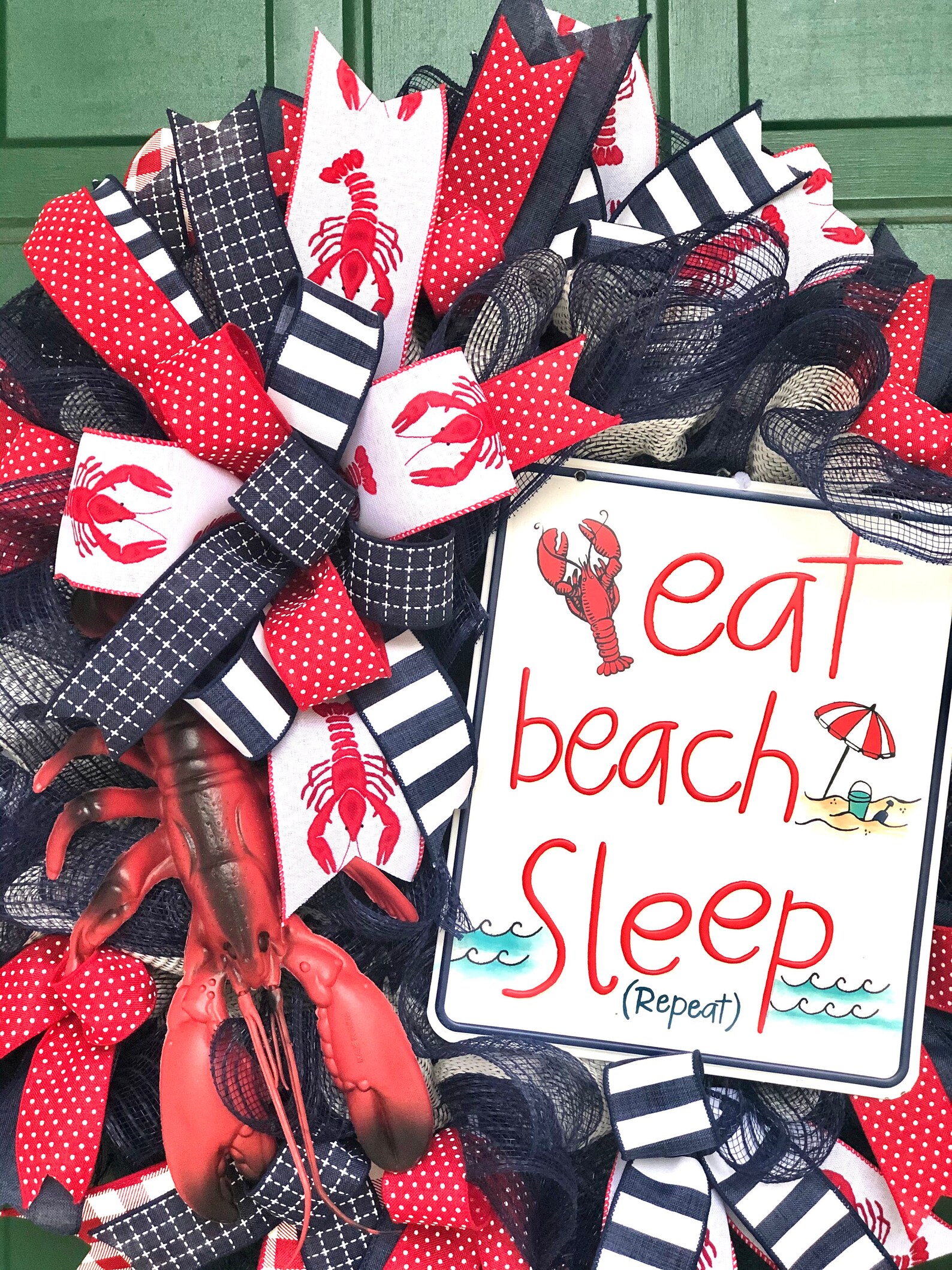 Lobster Beach Summer Wreath Cape Cod Front Door Decor - Etsy