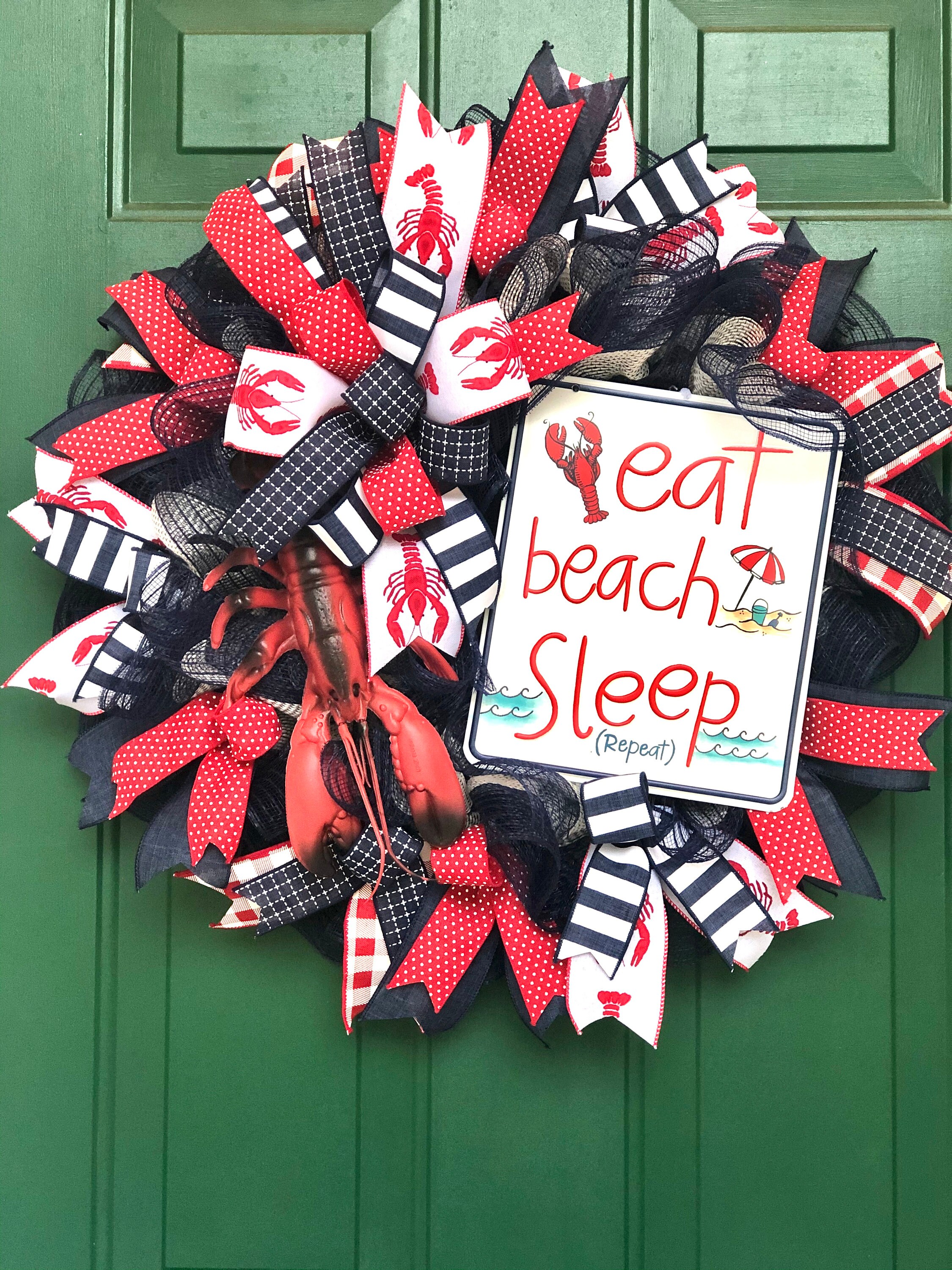 Lobster Beach Summer Wreath Cape Cod Front Door Decor - Etsy