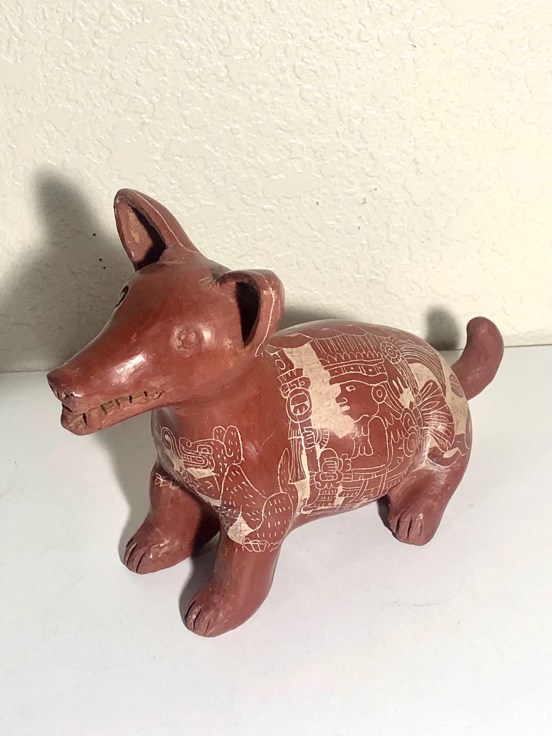 Aztec Xoloitzcuintli Holy/sacred Dog Engraved Clay Statue - Etsy