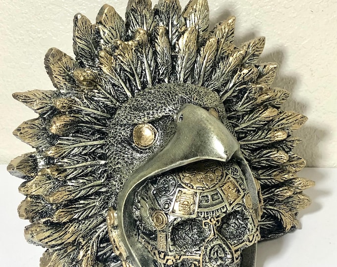 Aztec Feathered Eagle Warrior Skull With Aztec Calendar Statue - Etsy