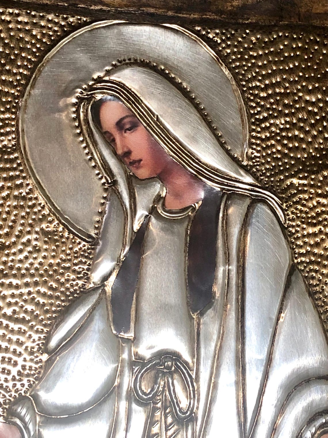 Rustic Wood Frame With the Virgin Mary of Miraculous Medals/ Virgen ...