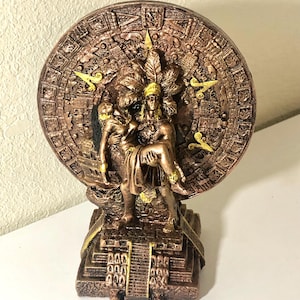 Aztec Amor Eterno Everlasting Love With Aztec Calendar - Etsy