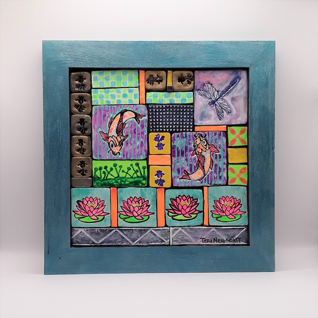 THE MAGIC of KOI. Original Polymer Clay Art, Mosaic - Etsy