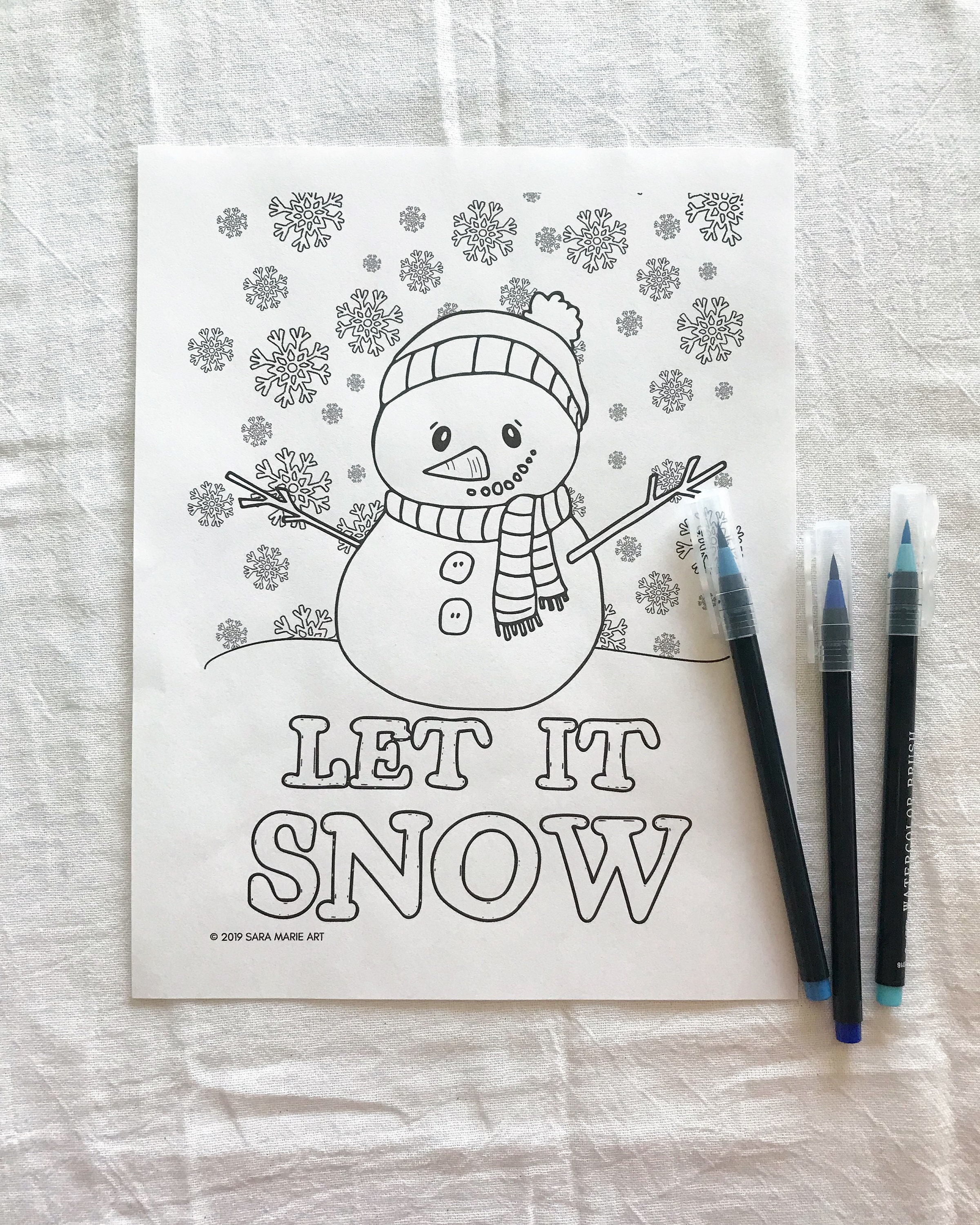 Winter Coloring Page - Etsy