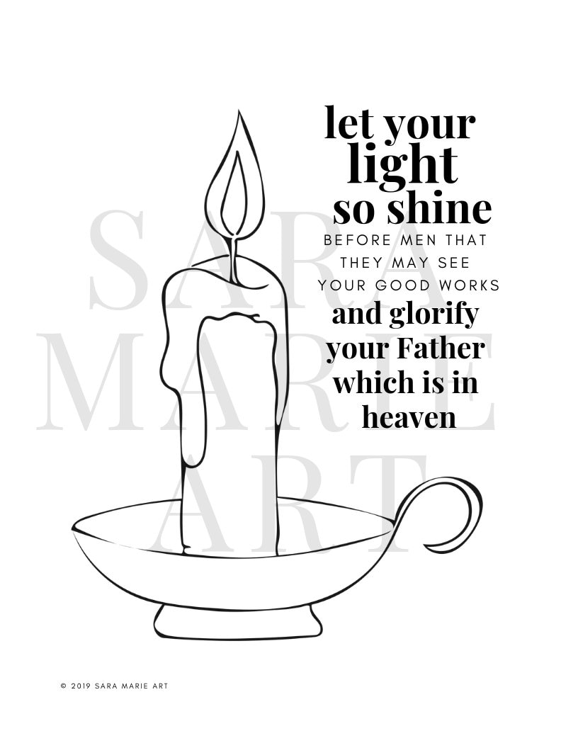 Let Your Light so Shine Coloring Page - Etsy