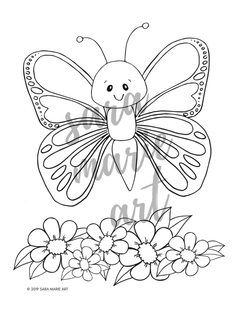 Spring Coloring Page - Etsy