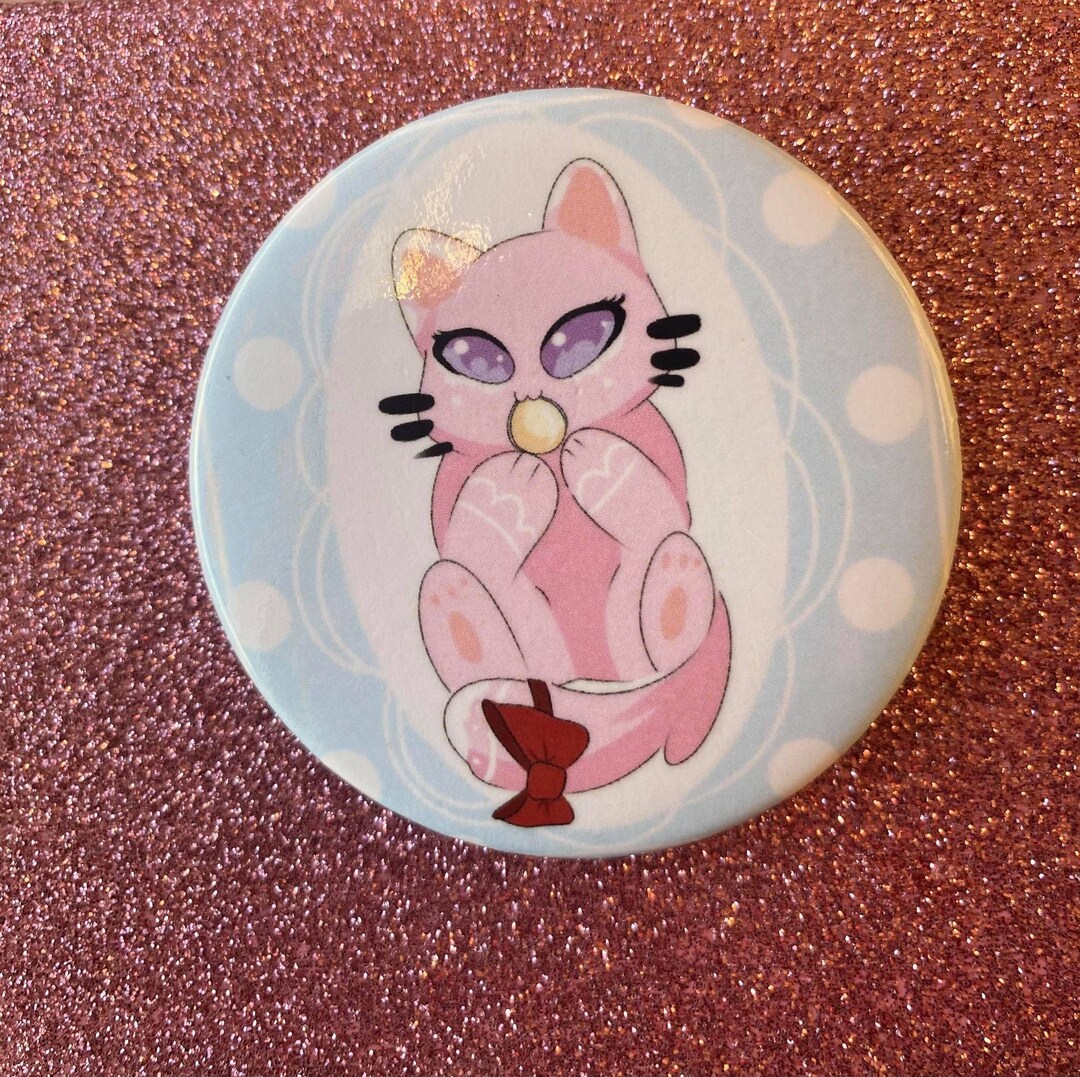Cute Cat Button Minnie - Etsy