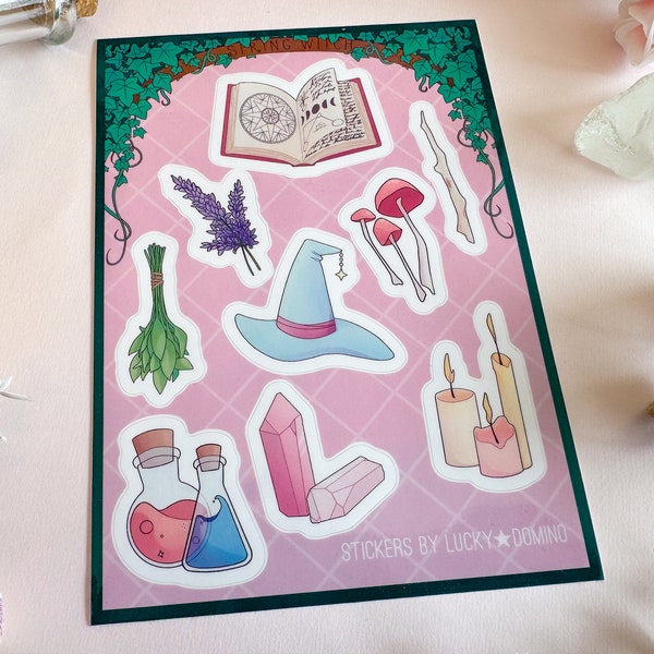 Spring Witch Sticker Sheet - Etsy
